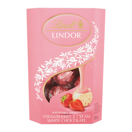 Lindt Lindor Strawberries And Cream Chocolate 200g Pnp